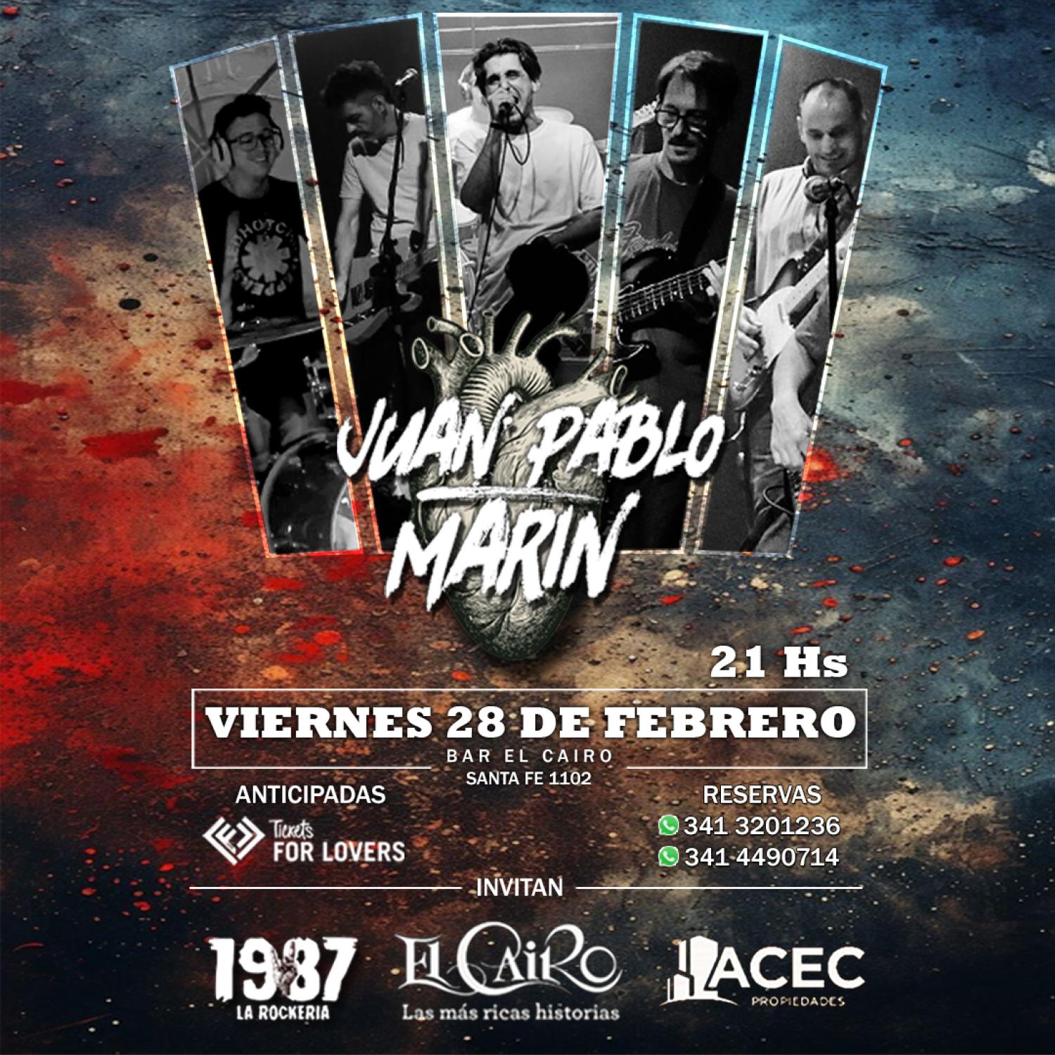 JUAN PABLO MARIN en BAR EL CAIRO - Tickets For Lovers